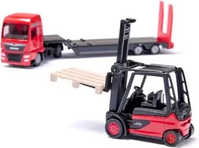 SIKU Auto tahač MAN + vysokozdvižný vozík Linde Forklift 1763 / 1:87 /