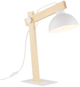 Stolní lampa OSLO 1xE27/15W/230V borovice/bílá