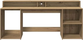 Psací stůl s LED dub artisan 200 x 55 x 91 cm kompozitní dřevo 3309446