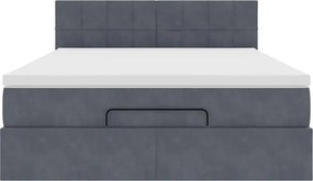Osmanský rám postele s matrací tmavě šedá 140x200cm samet 3311778