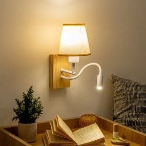 Brilagi - LED Nástěnná lampa NUBILA WOOD 1xE27/25W/230V +LED/3W dub/světle hnědá