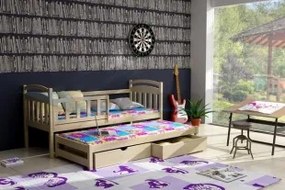 Vomaks Dětská postel s výsuvnou přistýlkou DPV 008 180 cm x 80 cm moření dub