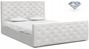 Čalouněná postel VIKI 180x200 Trinity bílá s kovovým roštem