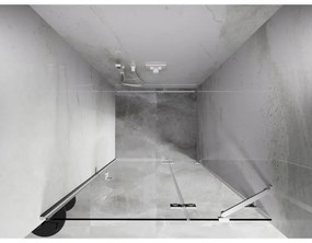 Mexen, Mexen Lunar pravé otočné sprchové dveře 105 cm, transparentní, bílé - 834-105-000-20-00-P