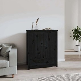 vidaXL Skříň highboard 83 x 41,5 x 100 cm masivní borové dřevo [823515] Barva: Černá