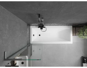 Mexen Next, vanová zástěna 1-křídlová 50 x 150 cm, fixní křídlo, 6 mm čiré sklo, broušený grafit profil, 895-050-000-03-00-66