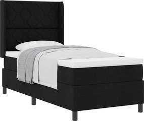 Postel s boxspringem s polštářem Černý 200 x 100 cm textil 3341695
