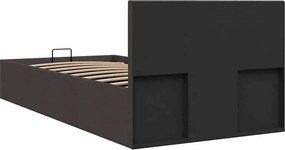 Rám postele s úložným prostorem tmavě šedý textil 100 x 200 cm 285571