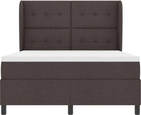 Postel s boxspringem s čelo Tmavě hnědá 140 x 190 cm textil 3340560