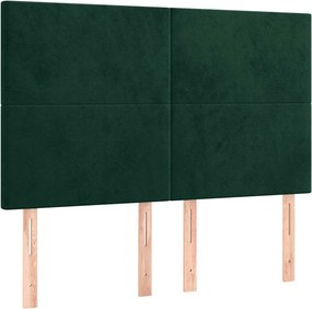 Čelo postele tmavě zelené 144x5x118/128 cm sametové 3116103
