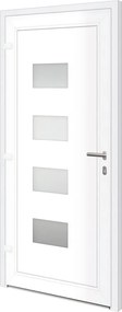 Vchodové dveře bílé 100 x 210 cm hliník a PVC 3157066