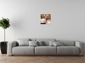Gario Obraz s hodinami Romantika při kávě Rozměry: 100 x 40 cm
