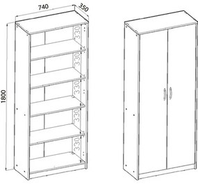 Regál RAFAL - R005 Wenge