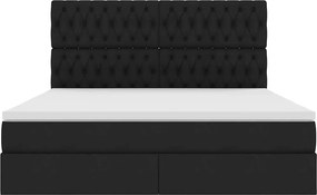 Postel s úložným prostorem a matrací Černá 180 x 200 cm textil 3371861