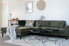 Designová sedačka s otomanem Ansley olivovo-zelená - levá