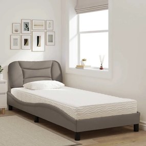 Postel s matrací Hvar taupe 90 x 190 cm textil 3208503