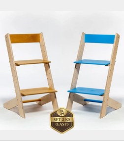 Lucas Wood Style - rostoucí židle EASY LINE zvýhodněný set 2 ks -  buk + modrá