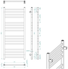 Sapho, MAKRO topné těleso 500x1200 mm, černý mat, IR410TB