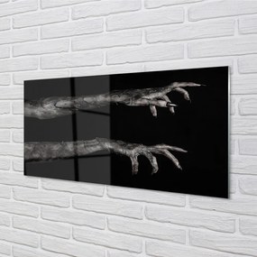 Obraz na skle Černé pozadí špinavé ruce 140x70 cm