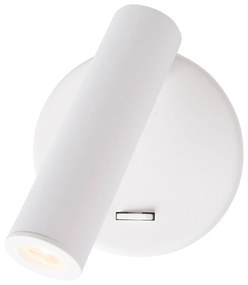 Moderní nástěnná LED lampička Laredo s nastavitelným spotem - bílá