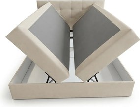 Čalouněná postel boxspring DIRELIS VIBE 140x200 cm krémová Matrace: Matrace Bonell pružinová