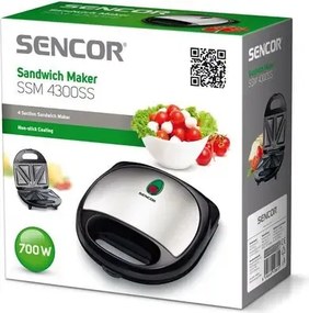 SENCOR SSM 4300SS stříbrná / Sendvičovač / 700 W