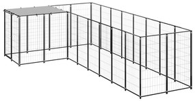 Psí kotec černý 6,05 m² ocel 3082225