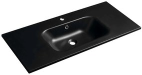 Sapho - Umyvadlo, 46x101 cm, s přepadem, otvor pro baterii, černá SD101B