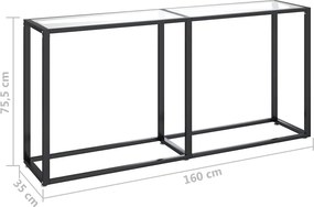 Konzolový stolek průhledný 160 x 35 x 75,5 cm tvrzené sklo 331678