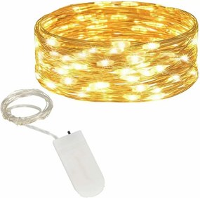 LED řetěz Nano - 3m, 30LED, 2xCR2032, teplá bílá
