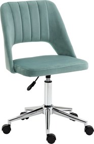 Židle Vinsetto, výškově nastavitelná kancelářská židle bez opěrek, otočná kancelářská židle s sametovým vzhledem, ergonomická make-up židle do ložnic…
