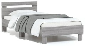 Rám postele s čelem šedý sonoma 75 x 190 cm kompozitní dřevo - Default Title
