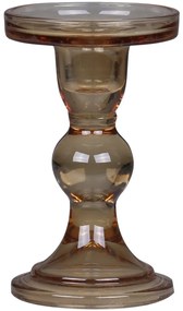 Karamelový skleněný svícen Pillar - Ø 8,5*14 cm