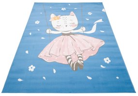 Kusový koberec PP Kočka na houpačce 140x200cm