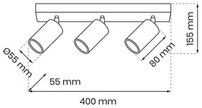 Bodové svítidlo HUDSON 3xGU10/8W/230V černá