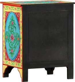 vidaXL Ručně malovaný noční stolek 40 x 30 x 50 cm masivní mangovník [286158] Barva: Modrá