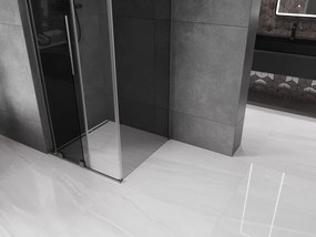 Mexen Velar L, sprchový kout s posuvnými dveřmi 100 x 100 cm, 8mm šedé sklo, grafit broušený, 871-100-100-43-66