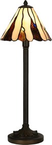 Béžovo-hnědá stolní lampa Tiffany Titto - Ø 20*60 cm E14/ 1*40W