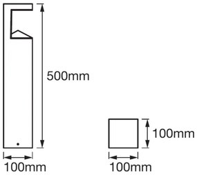 Ledvance - LED Venkovní lampa PYRAMID 1xLED/9W/230V IP44 50 cm
