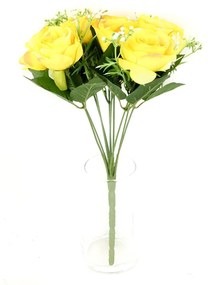 Růže, puget KU4140 květina umělá brava žlutá