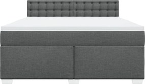Box spring postel s matrací tmavě šedá 180x200 cm textil 3285982