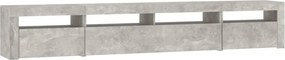 TV skříňka s LED osvětlením betonově šedá 240x35x40 cm 3152725