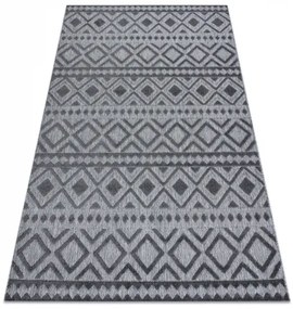 koberec Strukturální SOLE D3852 Boho, diamanty ploché tkaní šedá velikost 160x220 cm | krásné koberce cz
