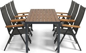 Vikio Zahradní jídelní set 190x90 pro 6 osob přírodní VZS211P6