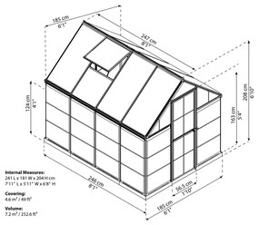 Polykarbonátový skleník Palram hybrid 6x8
