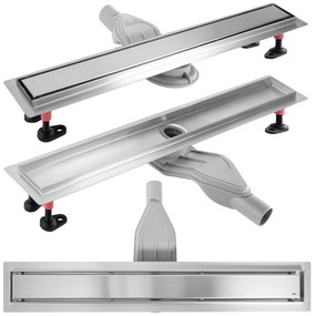 Rea NEOX Superflow, odtokový sprchový žlab 90 cm, broušená ocel, REA-G2708