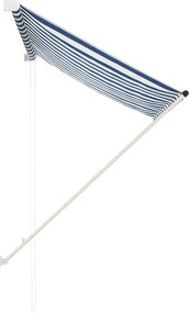 Zatahovací markýza 150 x 150 cm modro-bílá 143746