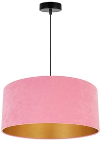 Závěsné svítidlo Mediolan, 1x růžové/zlaté textilní stínítko, (výběr ze 2 barev konstrukce), (fi 44cm)