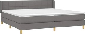 Box spring postel s matrací tmavě šedá 200x200 cm textil 3130298