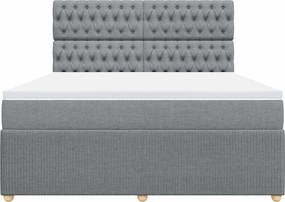 Box spring postel s matrací světle šedá 180 x 200 cm textil 3294442